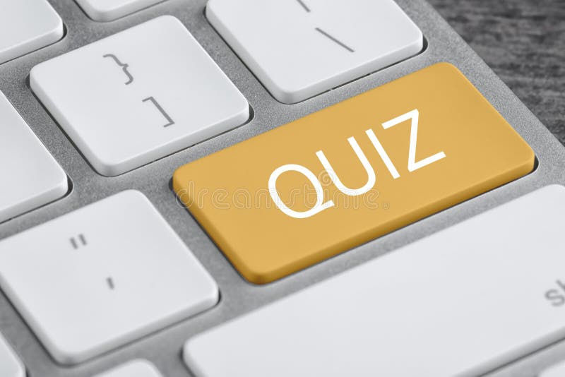 Yellow Button with Word QUIZ on Computer Keyboard, Closeup View Stock ...