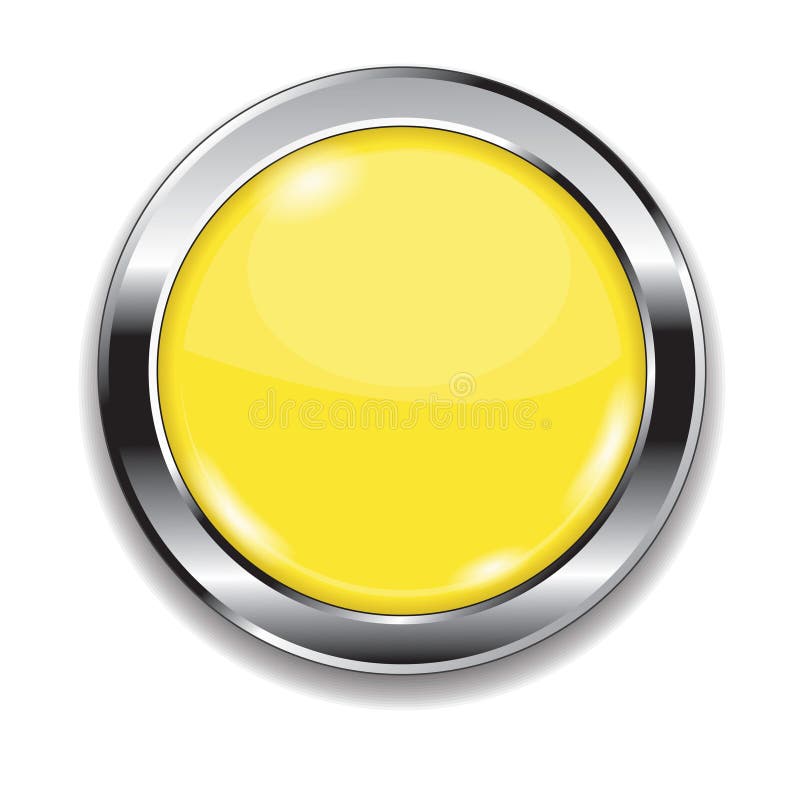 Yellow button stock vector. Illustration of clean, frame - 126381219