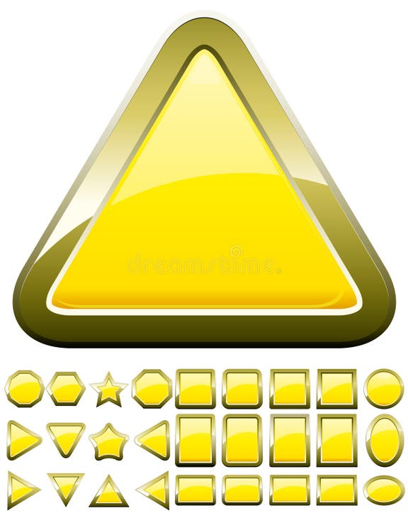 Yellow buttons stock vector. Illustration of push, shiny - 19387290