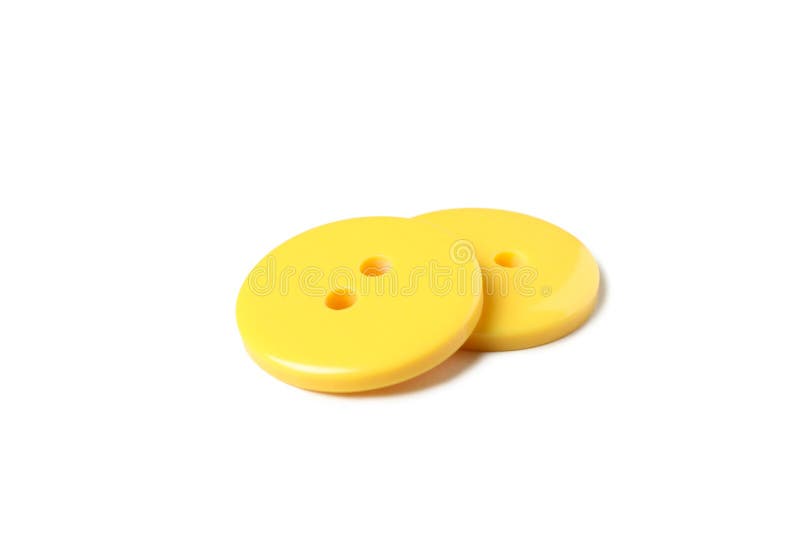Yellow Buttons Isolated on White Background, Close Up Stock Image ...