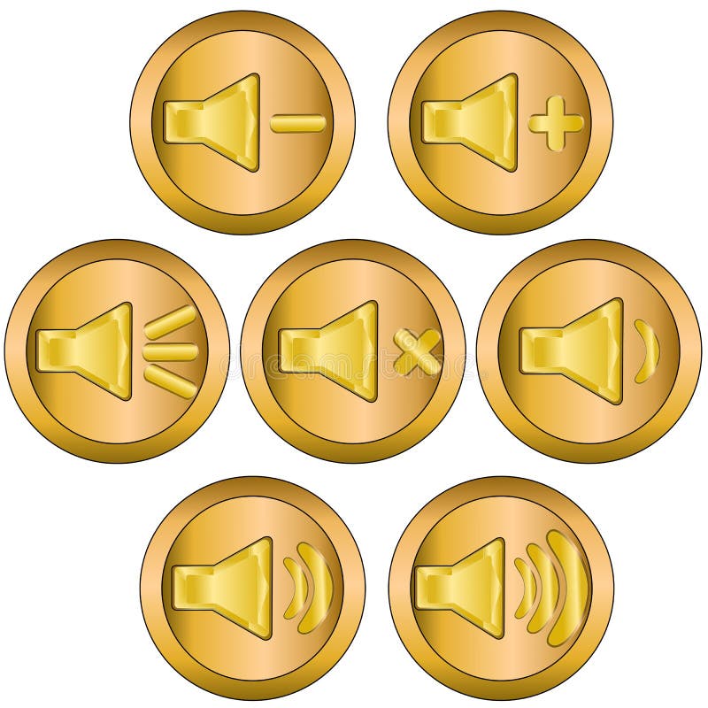 Yellow Buttons for Web and Computer Programs and a Game, Sound Stock ...