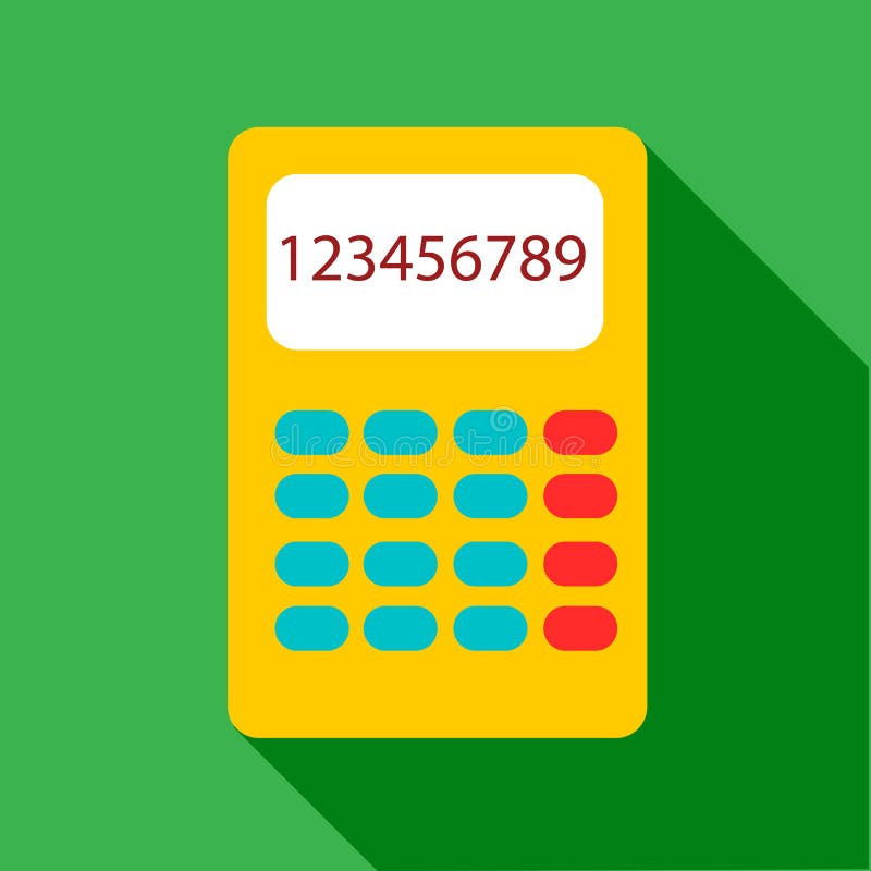 Yellow calculator stock vector. Illustration of button - 43382475