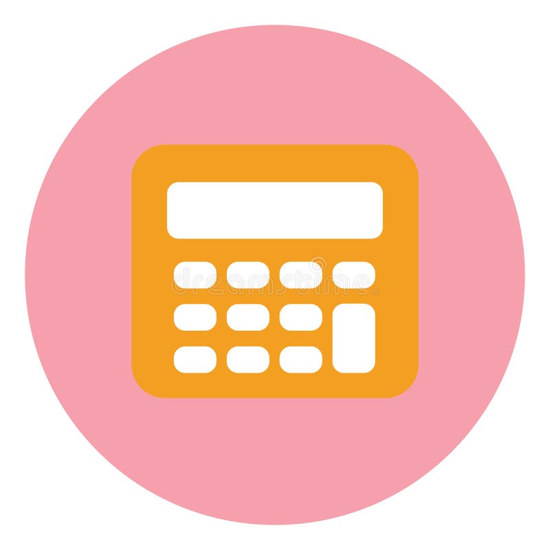 Yellow calculator, icon stock vector. Illustration of calculate - 258925811