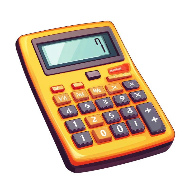 Yellow Calculator Showing Number One on Screen Math Tool Stock ...