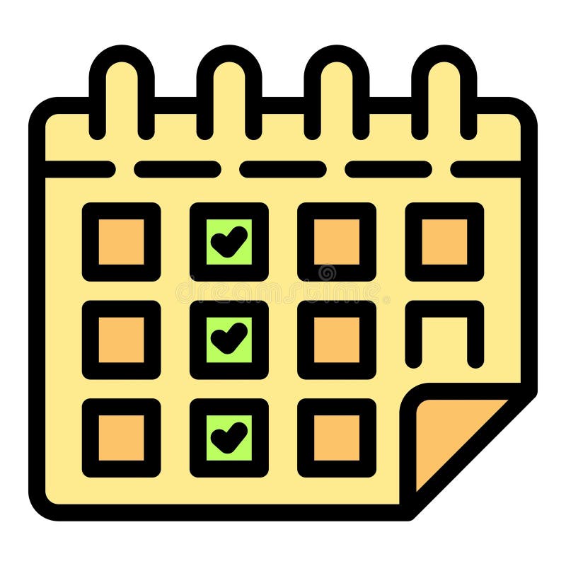 Yellow Calendar Showing Days Passing by with Check Marks Stock ...