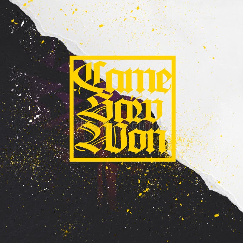 Yellow Came Saw Won on Black and Wight Stock Image - Image of font ...