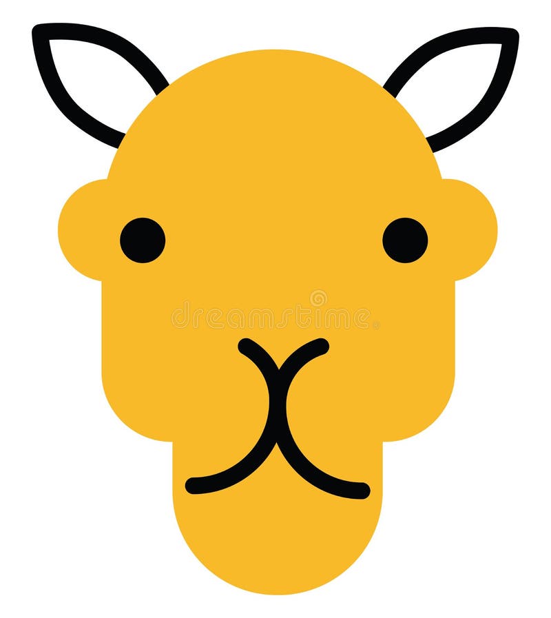 A Yellow Camel in a Danger Sign Stock Illustration - Illustration of ...