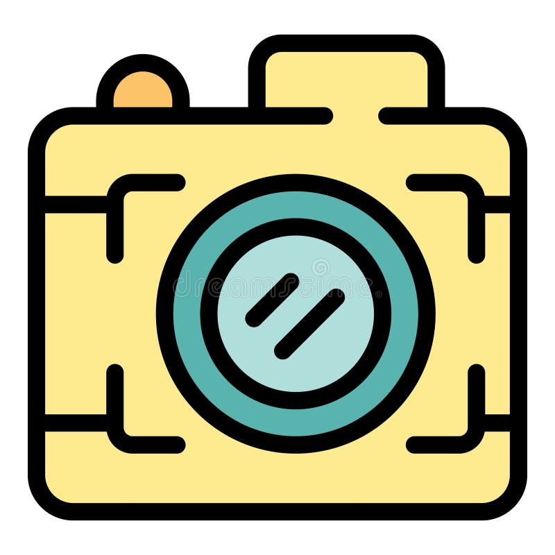 Yellow Camera Focusing on Subject with Lens Stock Illustration ...