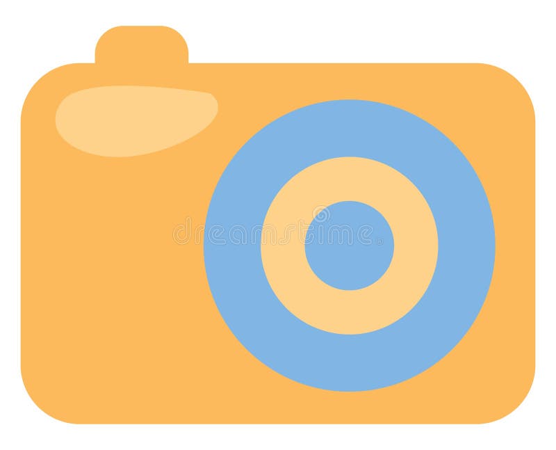 Yellow camera, icon stock vector. Illustration of simple - 260375122