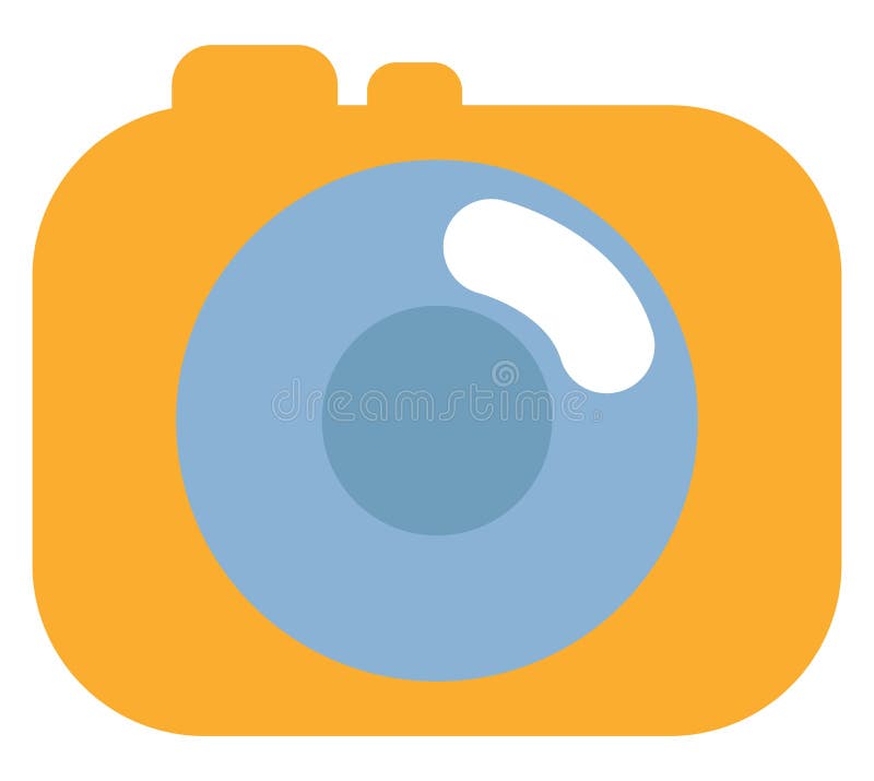 Yellow camera, icon stock vector. Illustration of simple - 260375122