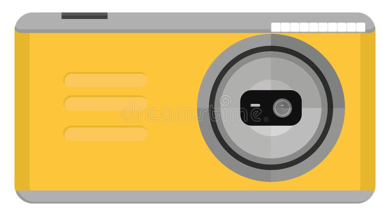 Yellow camera, icon stock vector. Illustration of simple - 260375122
