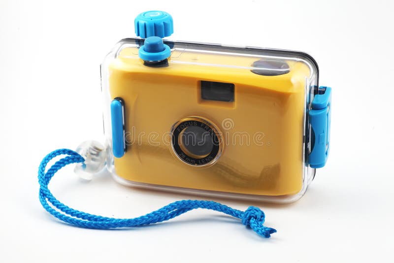Yellow Camera in Waterproof Box Stock Image - Image of plastic ...