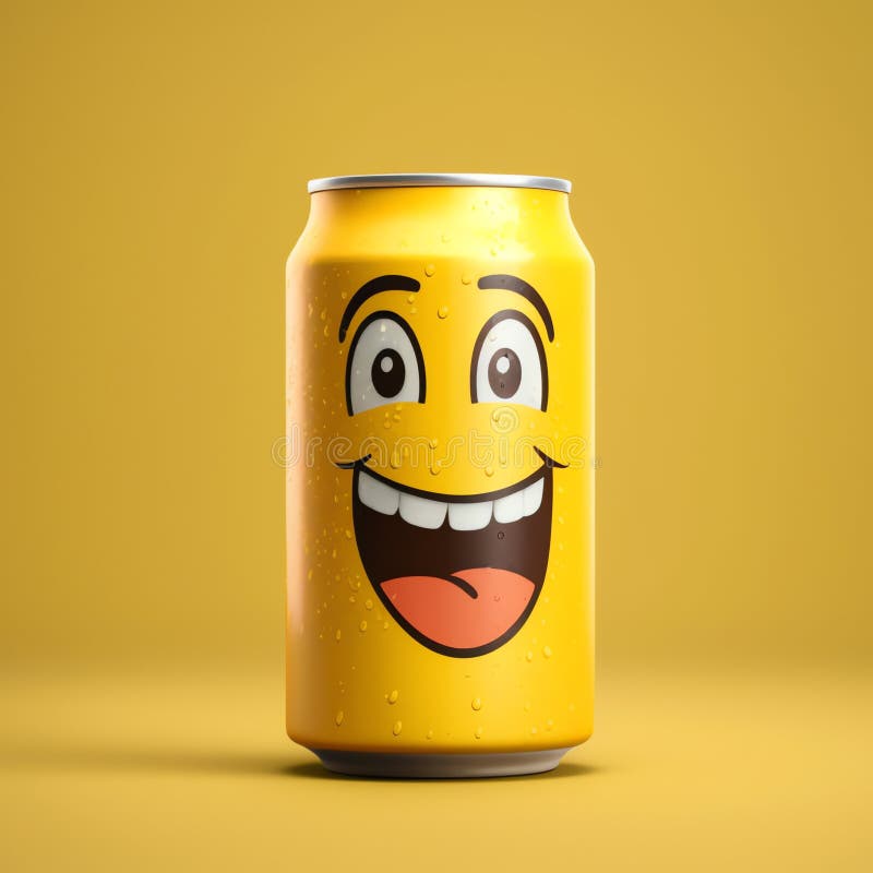 Yellow can, AI generated stock illustration. Illustration of drink ...