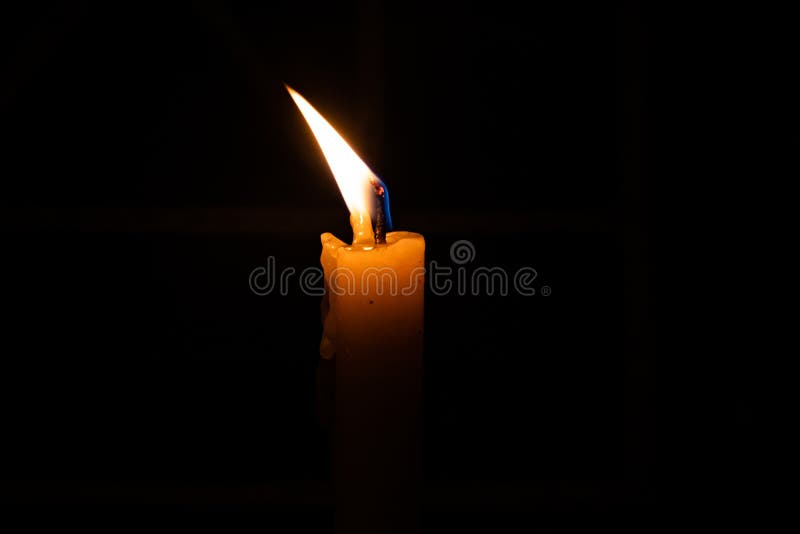 The Yellow Candle in the White Background and Black Background Stock ...