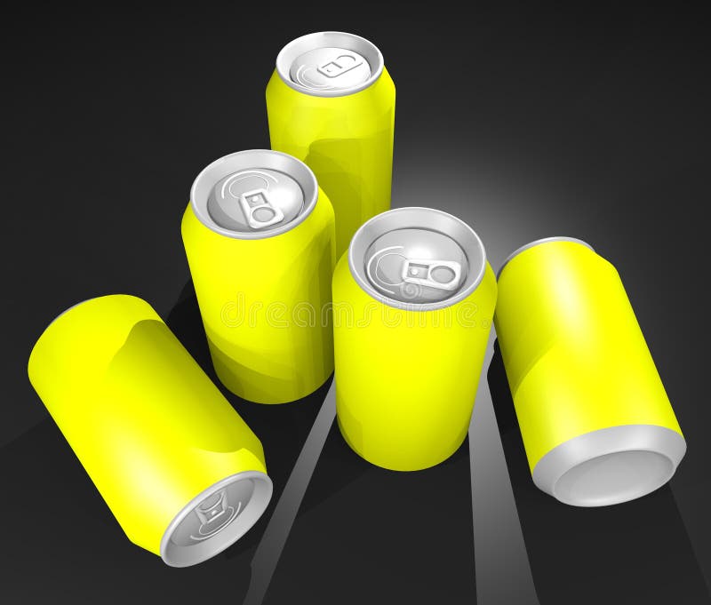 Yellow cans stock illustration. Illustration of bottled - 47295375