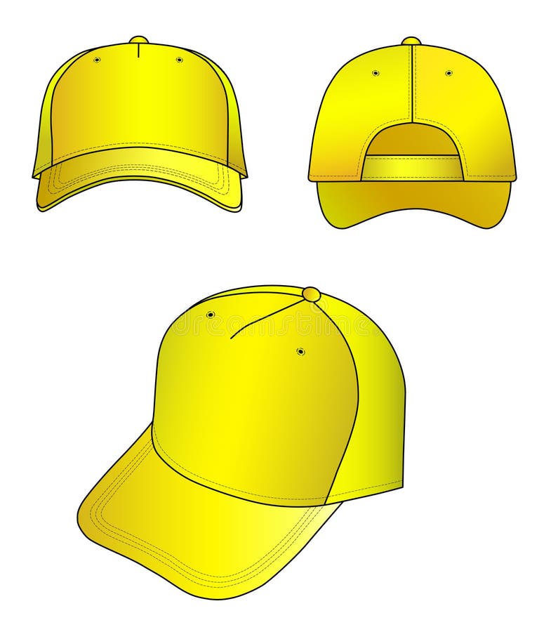 Yellow cap stock vector. Illustration of isolated, outline - 10623559
