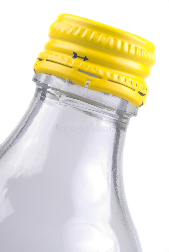 Yellow cap on bottle stock image. Image of cool, reflection - 2386747