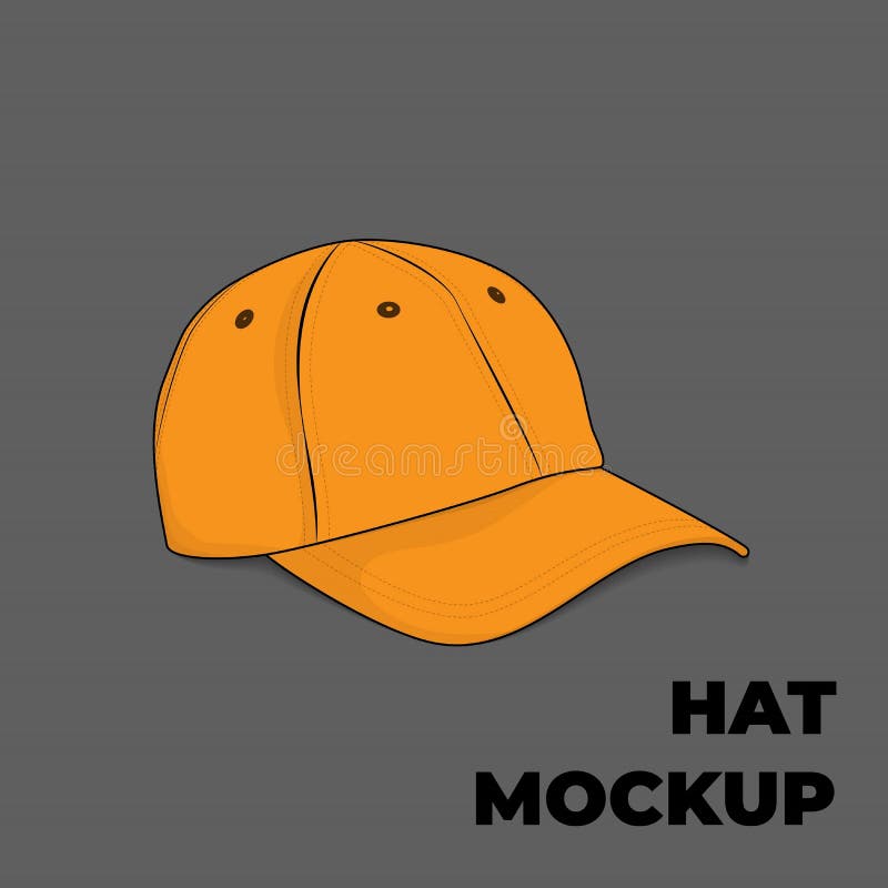 Yellow Cap Template Design with Visor Cap for Hat Product Template ...
