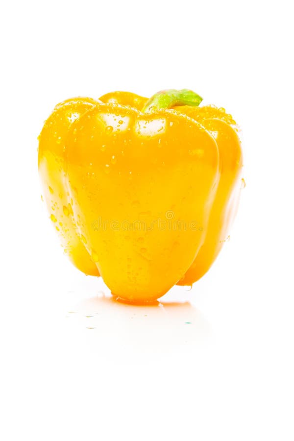 Yellow Capsicum on White stock image. Image of vegetable - 103678201