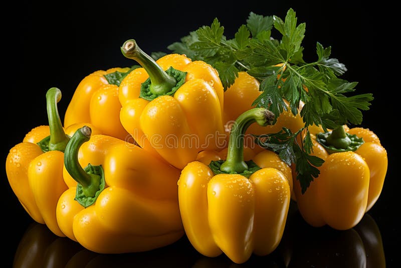 Yellow Capsicum stock illustration. Illustration of ripe - 302316473
