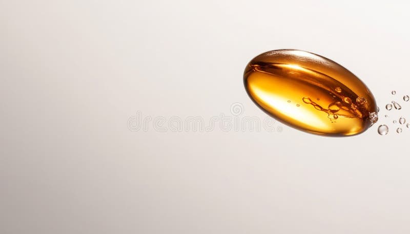 Yellow Capsule Drops in Water, Creating Reflection Generated by AI ...