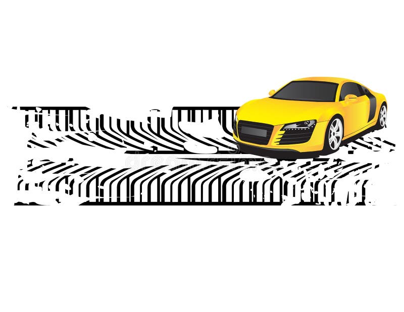 Yellow car stock vector. Illustration of border, automobile - 8219008