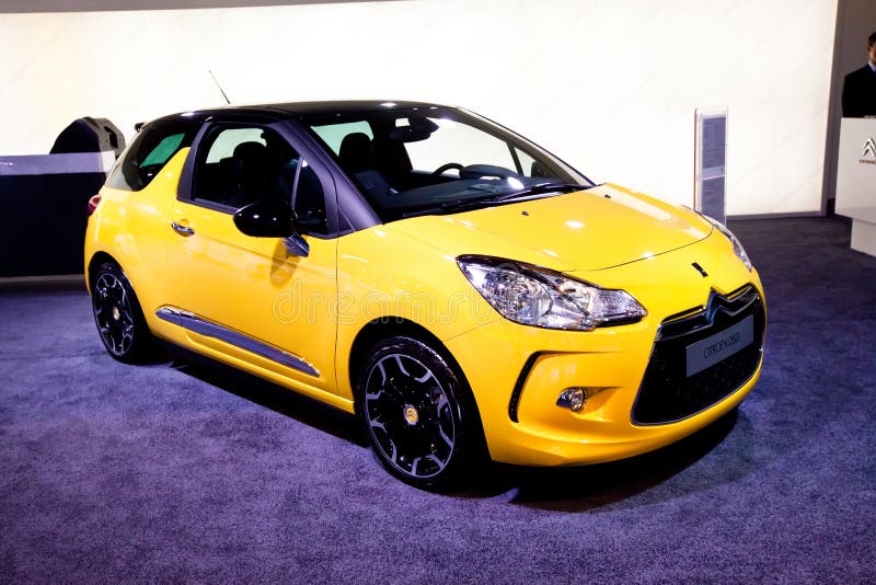 Yellow car Citroen DS3 editorial stock image. Image of metal - 19511959