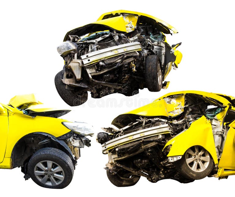 Yellow car crash stock photo. Image of danger, emergency - 44189846