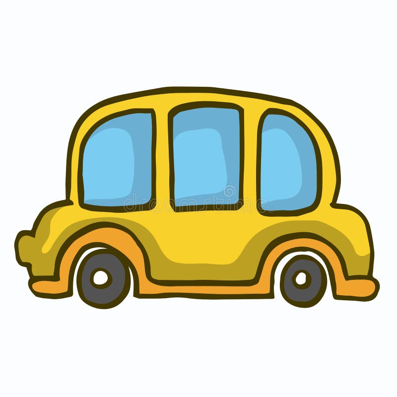 Yellow Car Cute Vector Illustration Stock Vector - Illustration of mode ...
