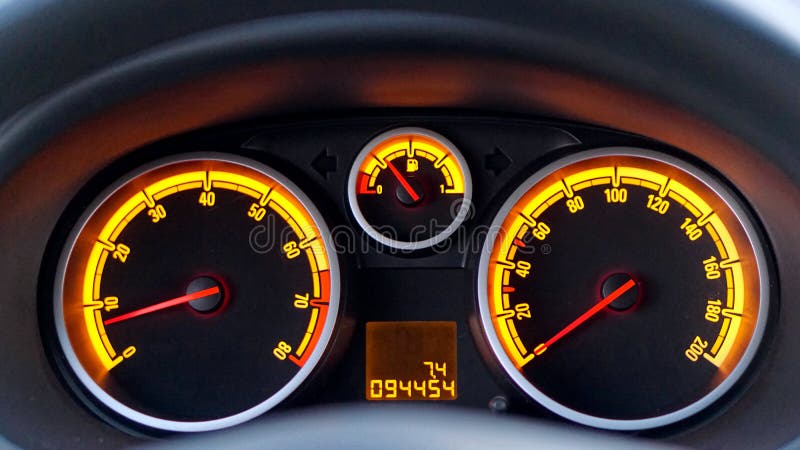 Yellow car dashboard stock image. Image of vehicle, analog - 264223887