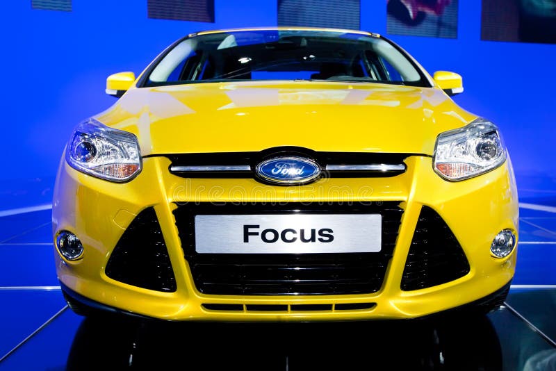 Yellow car Ford Focus editorial stock image. Image of headlight - 20176359