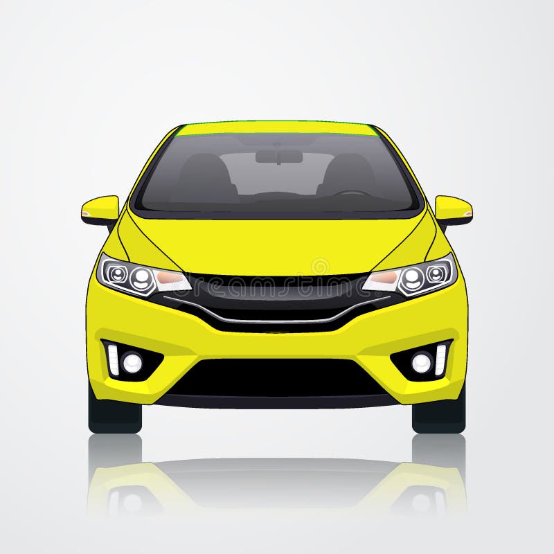 Yellow Car Icon Font View. Vector Illustration. Stock Vector ...