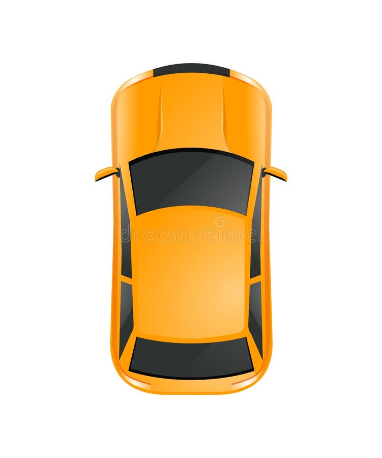 Yellow Car Top Composition stock illustration. Illustration of vehicle ...