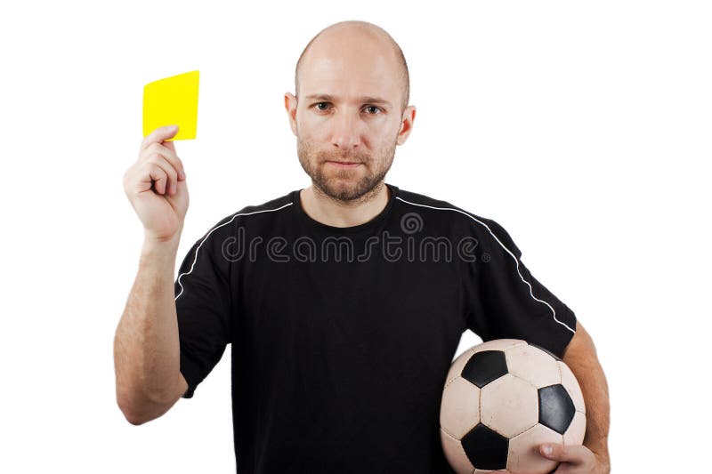 Yellow card stock image. Image of close, judgement, male - 11846315