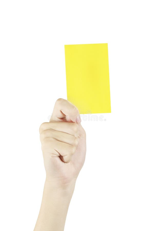 Yellow card stock photo. Image of holding, sport, fault - 159375452