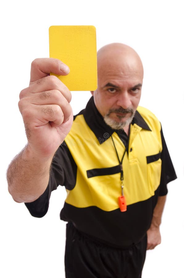 Yellow card! stock photo. Image of attractive, person - 33854478
