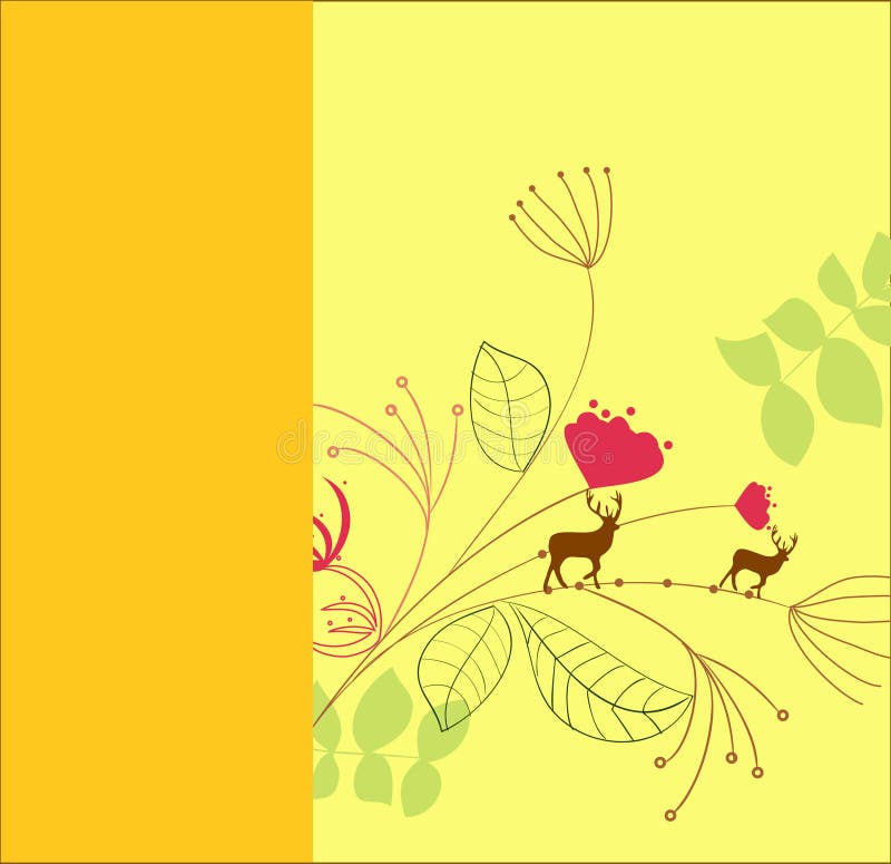 Yellow card template stock illustration. Illustration of foliage - 9371750