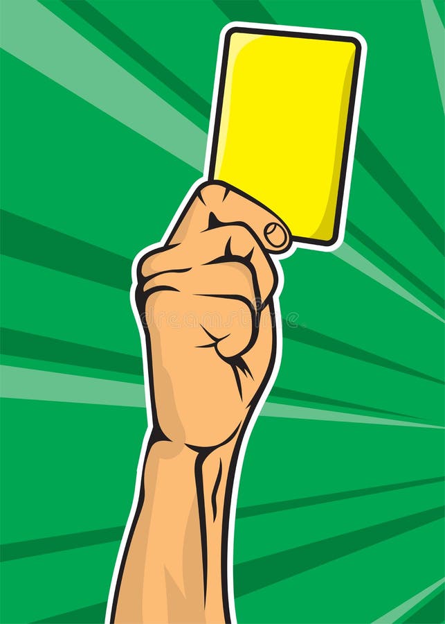 Soccer Referee Giving Yellow Card Stock Illustration - Illustration of ...