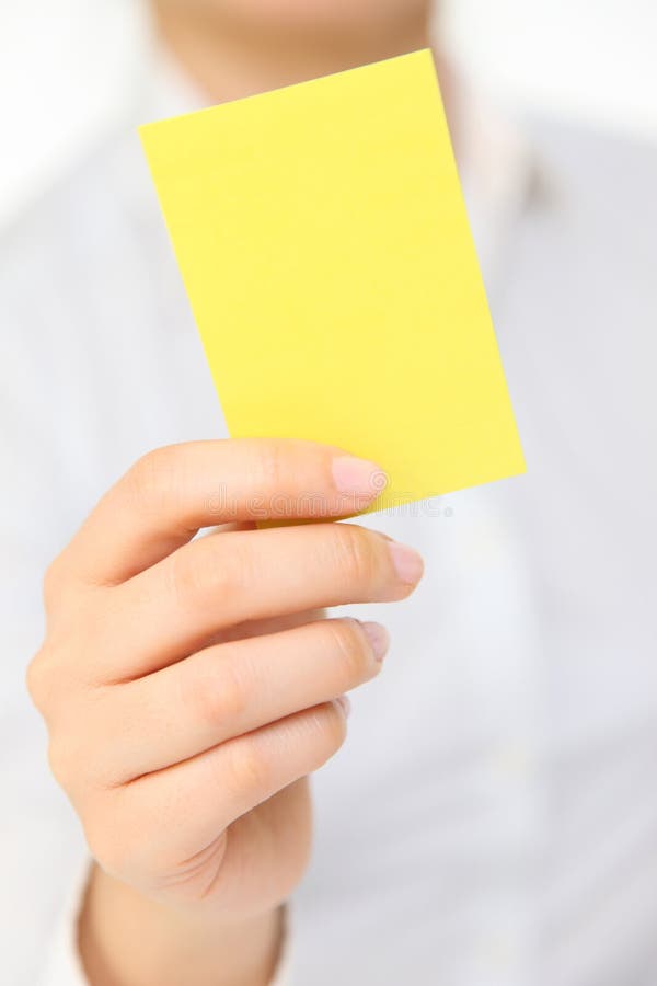 Yellow card stock image. Image of foul, showing, womans - 43829565
