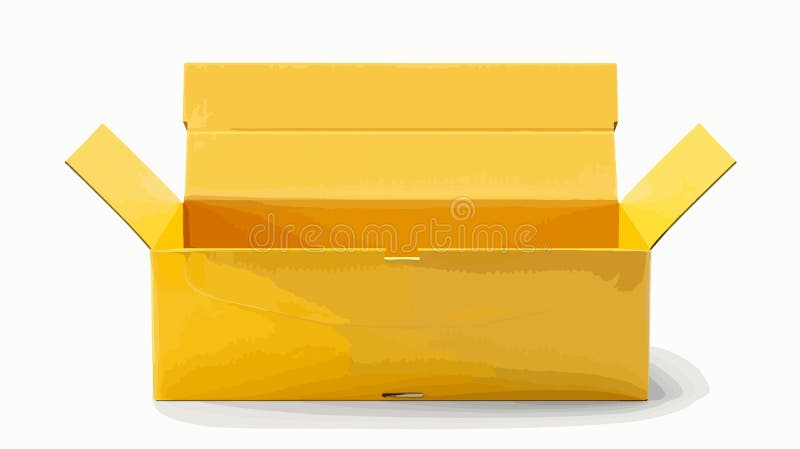 Yellow Cardboard Box Vector Illustration for Packaging Design Projects ...