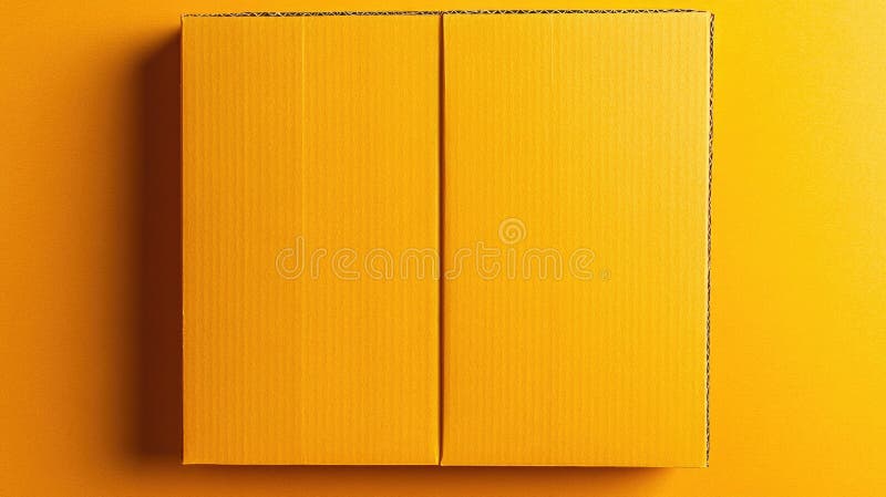 A Yellow Cardboard Box with a White Border Stock Photo - Image of ...