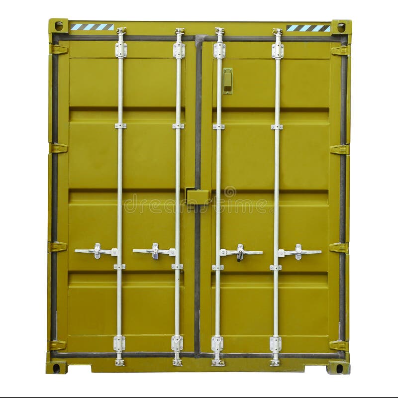 Yellow Cargo Container for Shipping and Transportation on White ...