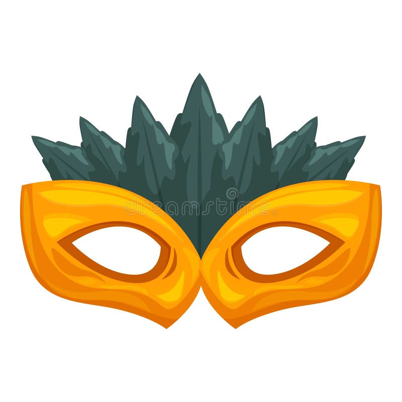 Yellow Carnival Mask with Feathers is Preparing for Party Stock Vector ...