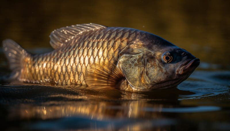 The Yellow Carp Reflection in the Pond Shows Natural Beauty Generated ...