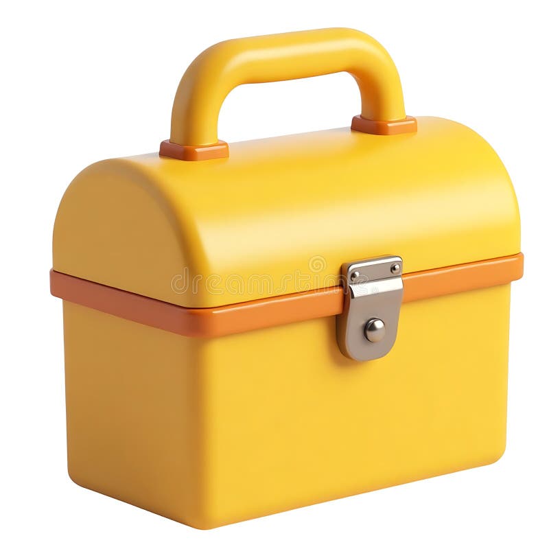 Yellow Carry Case 3D Render Portable Storage Box Stock Illustration ...