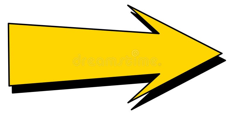 Yellow Cartoon Arrow Illustration Stock Illustration - Illustration of ...