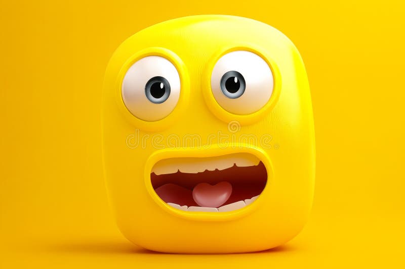 Yellow Cartoon Character with Big Mouth. Generative AI Stock ...
