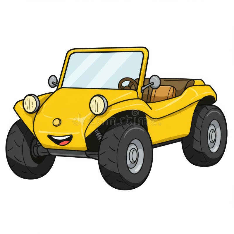 Yellow Cartoon Dune Buggy Illustration Stock Illustration ...