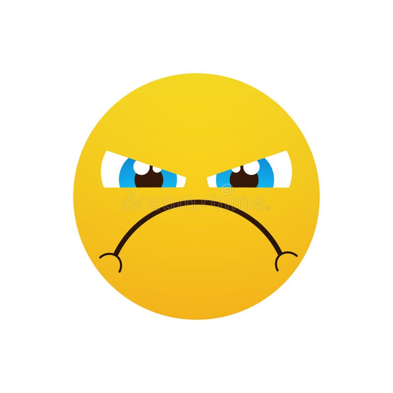 Yellow Angry Cartoon Face Emoji People Emotion Icon Stock Vector ...