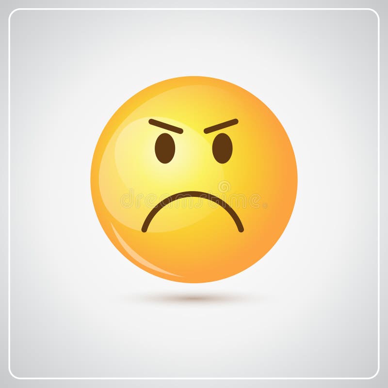 Yellow Angry Cartoon Face Emoji People Emotion Icon Stock Vector ...
